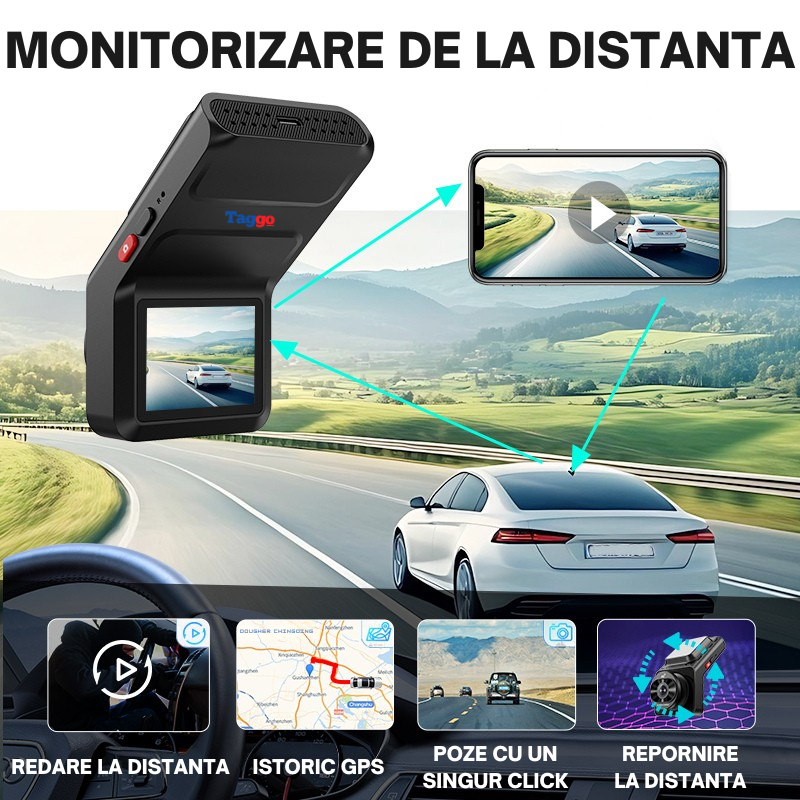 Camera auto 4G cu ecran LCD 4K, unghi vizualizare 160°–170° + camera s ...
